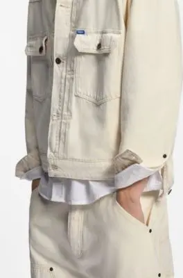 Hugo Relaxed-fit Trucker Jacket - White