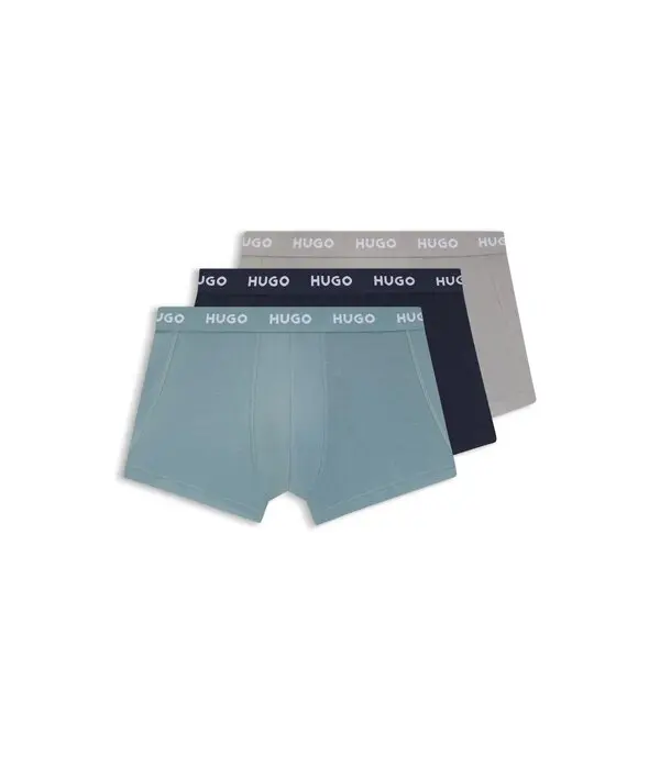 Hugo Three-pack Trunks With Jacquard Logo Waistband - Assorted Pre Pack