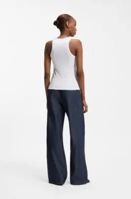 Hugo Ribbed-cotton Tank Top With Logo