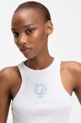 Hugo Ribbed-cotton Tank Top With Logo
