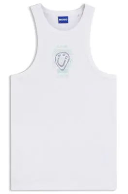 Hugo Ribbed-cotton Tank Top With Logo