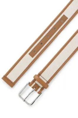 BOSS Leather And Canvas Pin-buckle Belt