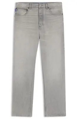 Hugo Baggy-fit Jeans In Stonewashed Denim