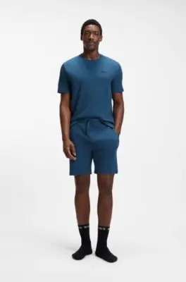 BOSS Waffle-knit Pajama Top - Light Blue