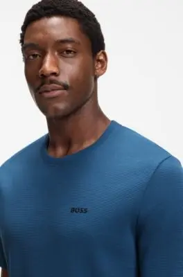 BOSS Waffle-knit Pajama Top - Light Blue