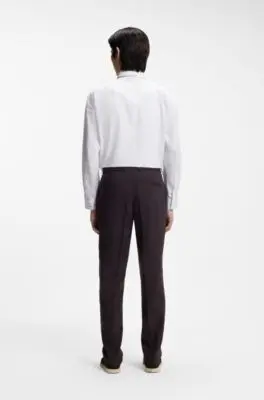 BOSS Striped Relaxed-fit Shirt In Cotton Poplin