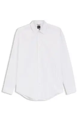 BOSS Striped Relaxed-fit Shirt In Cotton Poplin