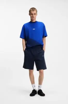 Hugo Dip-dyed Logo T-shirt In Cotton Jersey