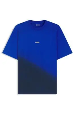 Hugo Dip-dyed Logo T-shirt In Cotton Jersey