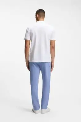 BOSS Embroidered-artwork Polo Shirt In Cotton Mesh