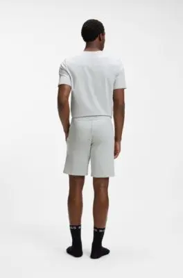 BOSS Stretch-cotton Pyjama Shorts With Signature-stripe Tape