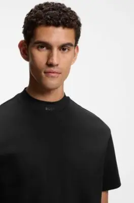 BOSS Porsche X Relaxed-fit T-shirt With Logo Collar - Black
