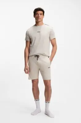 BOSS Cotton-blend Pajama Shorts With Color-blocking