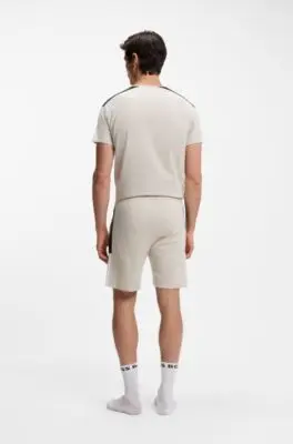 BOSS Cotton-blend Pajama Shorts With Color-blocking