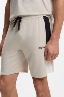 BOSS Cotton-blend Pajama Shorts With Color-blocking