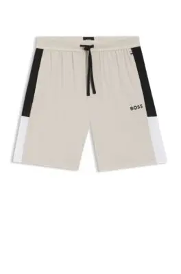 BOSS Cotton-blend Pajama Shorts With Color-blocking