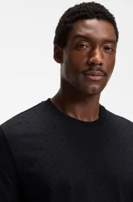 BOSS Pajama T-shirt In Cotton With Printed Branding