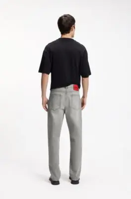 Hugo Regular-fit Stonewashed Denim Jeans - Silver