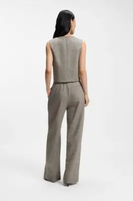 BOSS Wool Blend Cropped Waistcoat