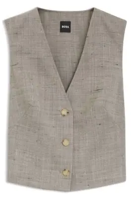 BOSS Wool Blend Cropped Waistcoat