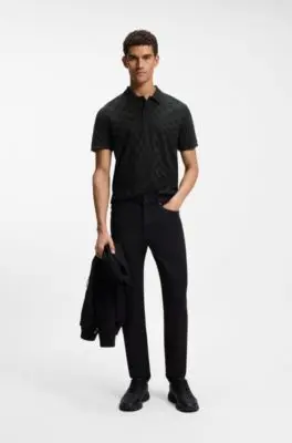 BOSS Porsche X Polo Shirt In Jacquard-patterned Cotton