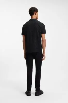 BOSS Porsche X Polo Shirt In Jacquard-patterned Cotton