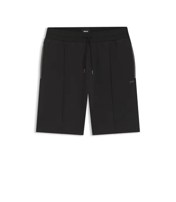 BOSS Pintuck-detail Cotton-blend Shorts - Black