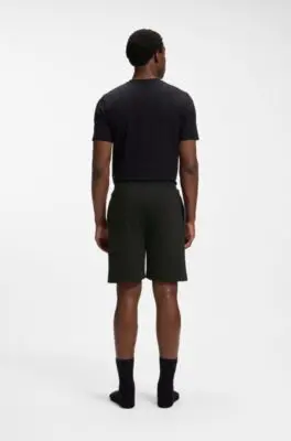 BOSS Pintuck-detail Cotton-blend Shorts - Black