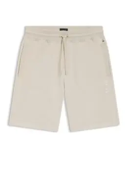 BOSS Cotton-terry Straight Fit Shorts - Light Grey