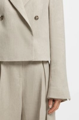 BOSS Herringbone Linen-blend Blazer