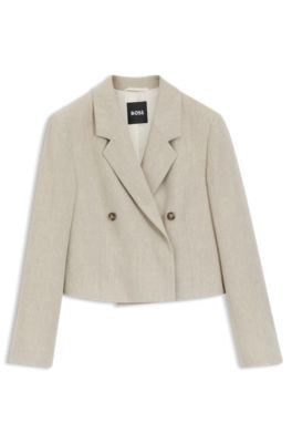 BOSS Herringbone Linen-blend Blazer