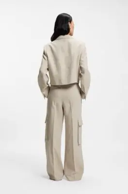BOSS Herringbone Linen-blend Blazer - Patterned
