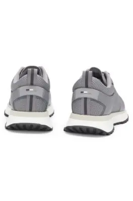 BOSS Mixed Material Trainers - Light Grey