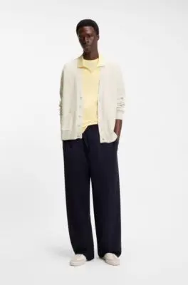 BOSS Cardigan In A Cotton Blend - White