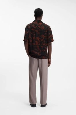 Hugo Oversized-fit Shirt With Digital Print