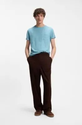 BOSS By Beckham T-shirt In Linen - Light Blue