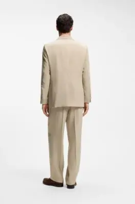 BOSS Relaxed-fit Jacket In Twill - Light Beige