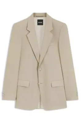 BOSS Relaxed-fit Jacket In Twill - Light Beige
