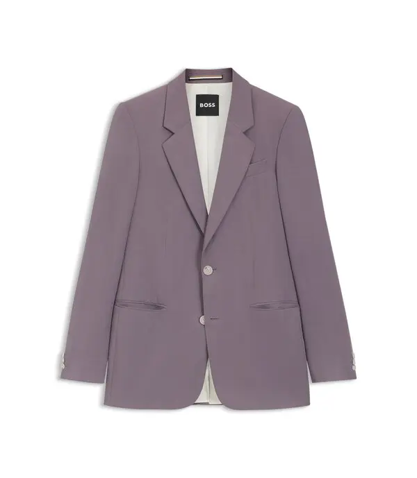 BOSS Relaxed-fit Jacket In Twill - Purple