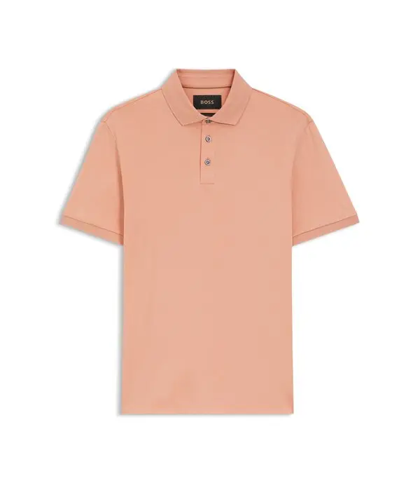 BOSS Regular-fit Polo Shirt In Mercerized Italian Cotton - Light Red