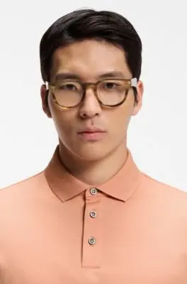 BOSS Regular-fit Polo Shirt In Mercerized Italian Cotton - Light Red