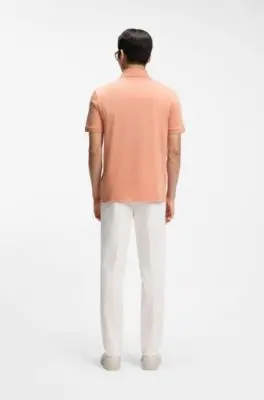 BOSS Regular-fit Polo Shirt In Mercerized Italian Cotton - Light Red