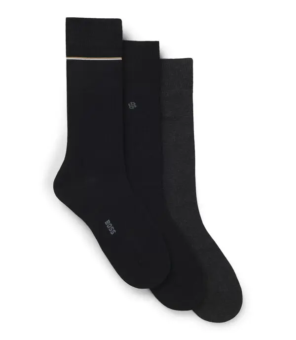 BOSS Three-pack Of Regular-length Logo Socks