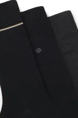 BOSS Three-pack Of Regular-length Logo Socks