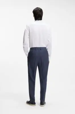 BOSS Tapered-fit Trousers In Washable Virgin Wool