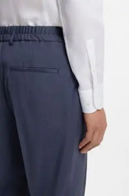 BOSS Tapered-fit Trousers In Washable Virgin Wool