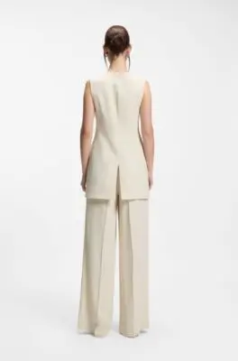 BOSS Relaxed-fit Trousers In Crepe