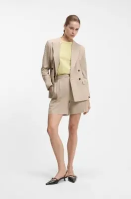 Hugo Relaxed-fit Pinstriped Shorts - Patterned