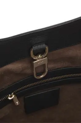 BOSS Leather Bucket Bag With Metallic Logo