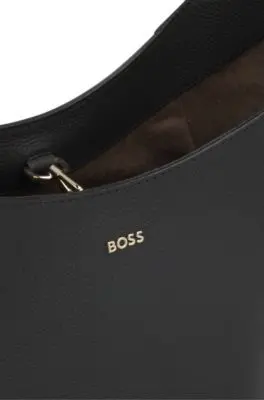 BOSS Leather Bucket Bag With Metallic Logo